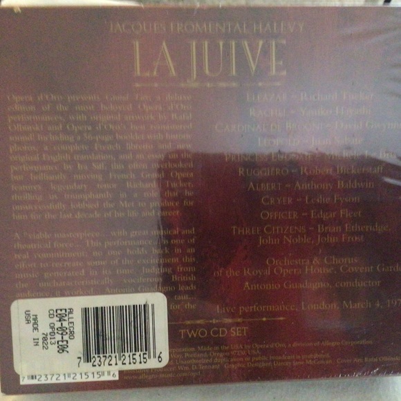 Opera D’Oro | Media | La Juive Opera By Jacques Fromenthal Levy 2 Cd ...